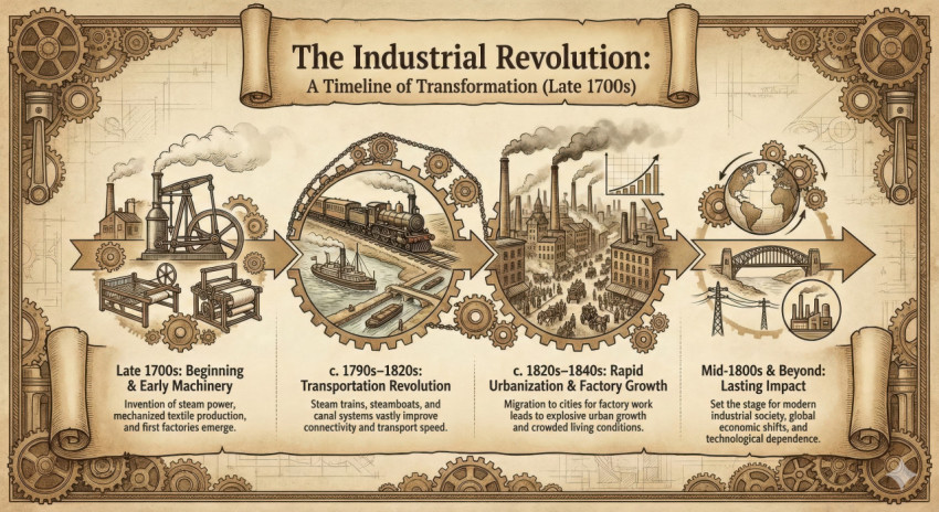Google Gemini prompt for Industrial Revolution Timeline Overview ...