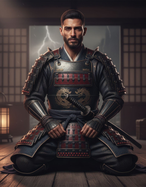Fantasy Samurai Warrior Portrait Showing Grief Google Gemini Prompt ...