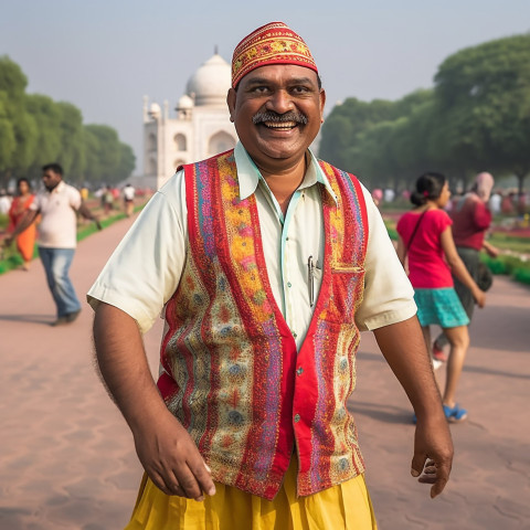 Friendly Indian tour guide smiling at work | Imaginebuddy